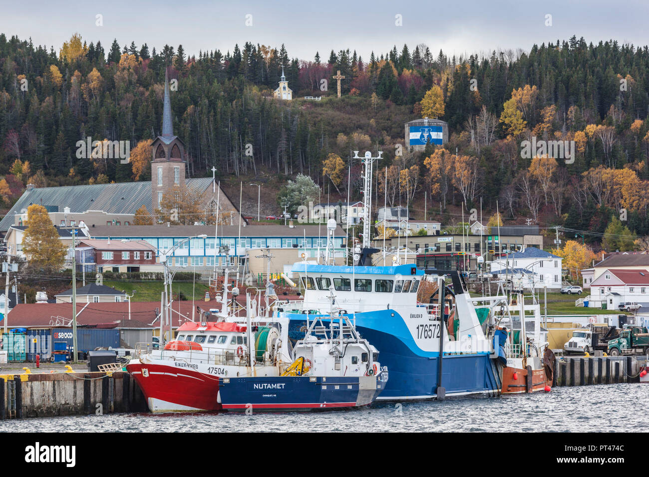 Canada, Quebec, Gaspe Peninsula, Riviere-au-Renard, fishing port Stock ...