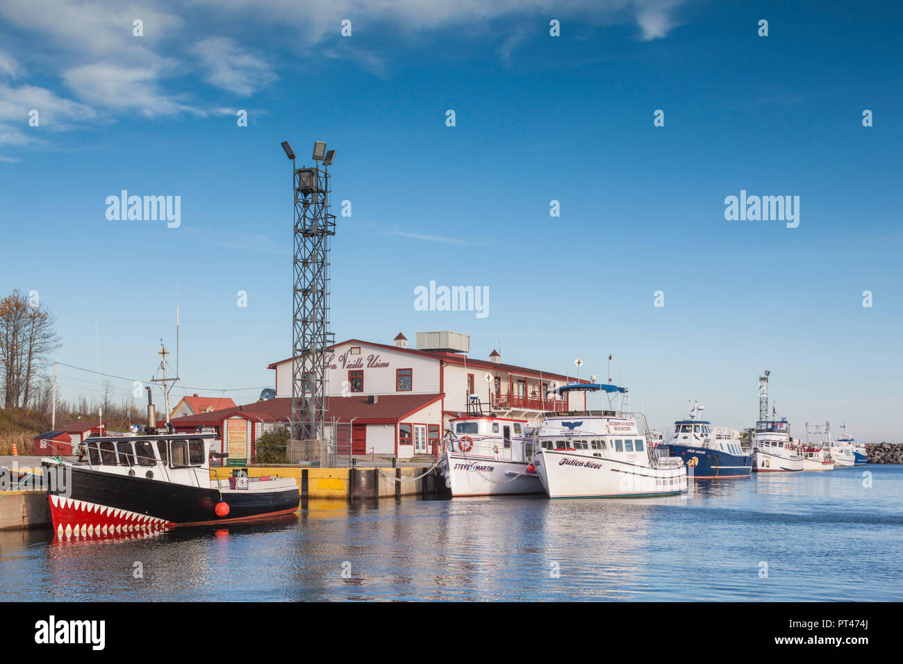 Canada, Quebec, Gaspe Peninsula, L'Anse-a-Beaufils, small harbor Stock ...