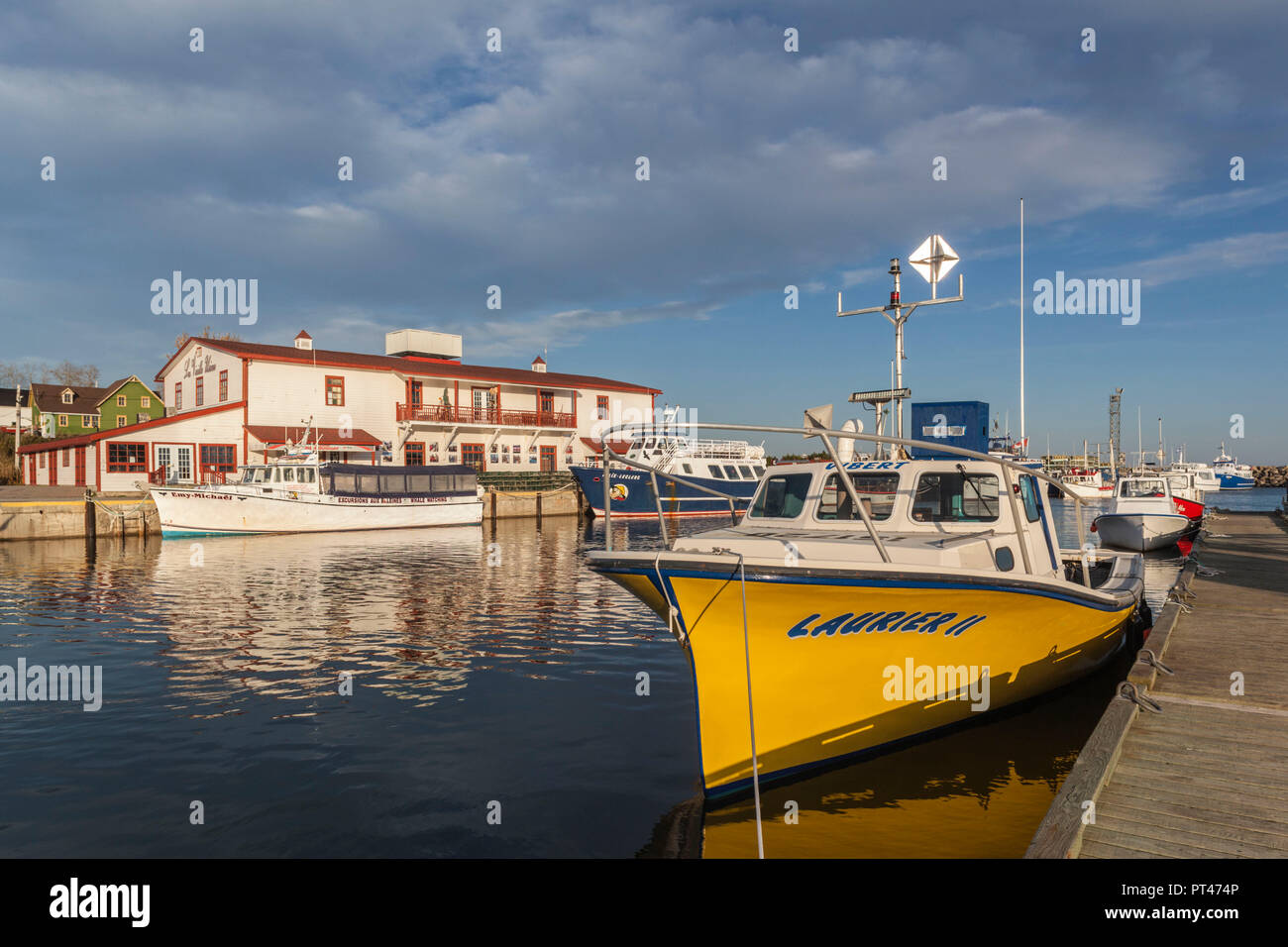 Canada, Quebec, Gaspe Peninsula, L'Anse-a-Beaufils, small harbor Stock ...