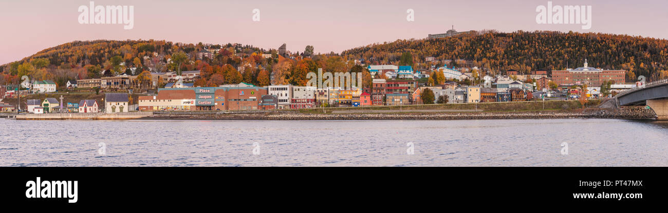 Canada, Quebec, Gaspe Peninsula, Gaspe, town view, dawn Stock Photo - Alamy