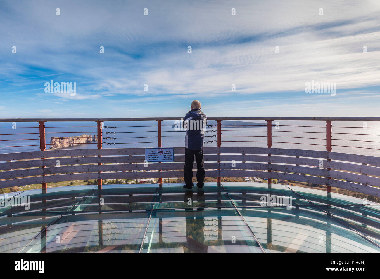 Canada, Quebec, Gaspe Peninsula, Perce, Perce Geopark, suspended glass ...