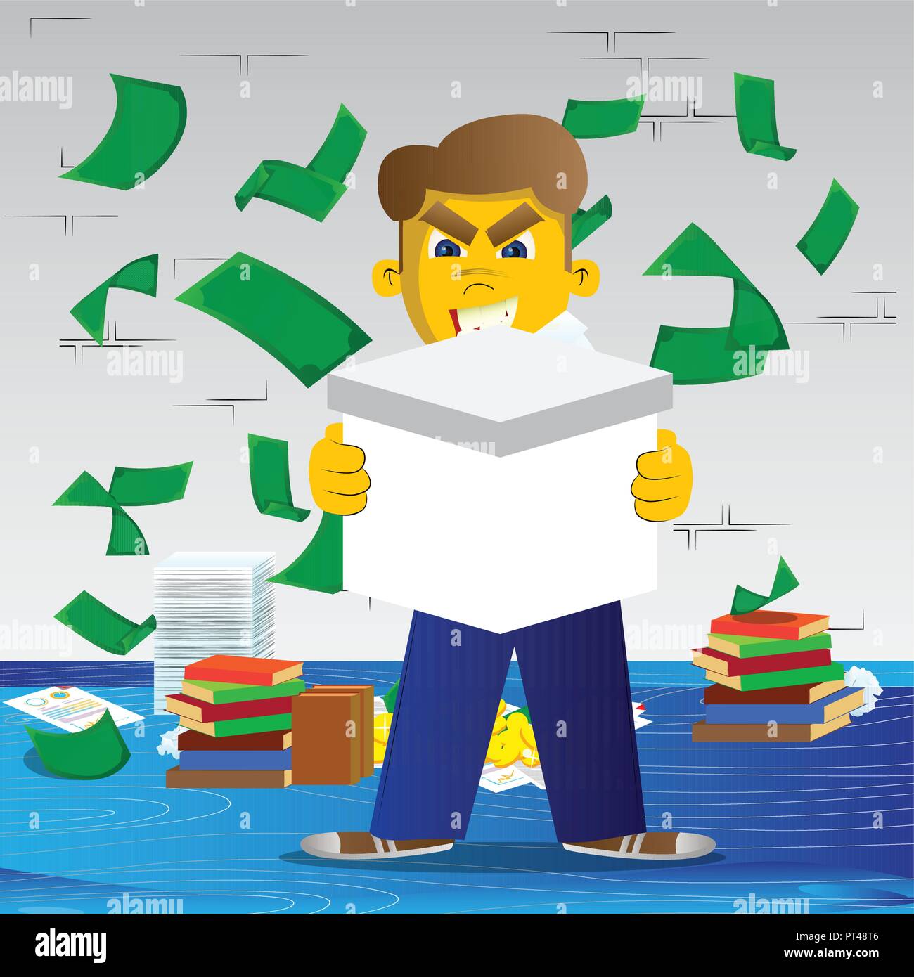 Illustration Cartoon Man Box Stock Photos & Illustration Cartoon Man ...