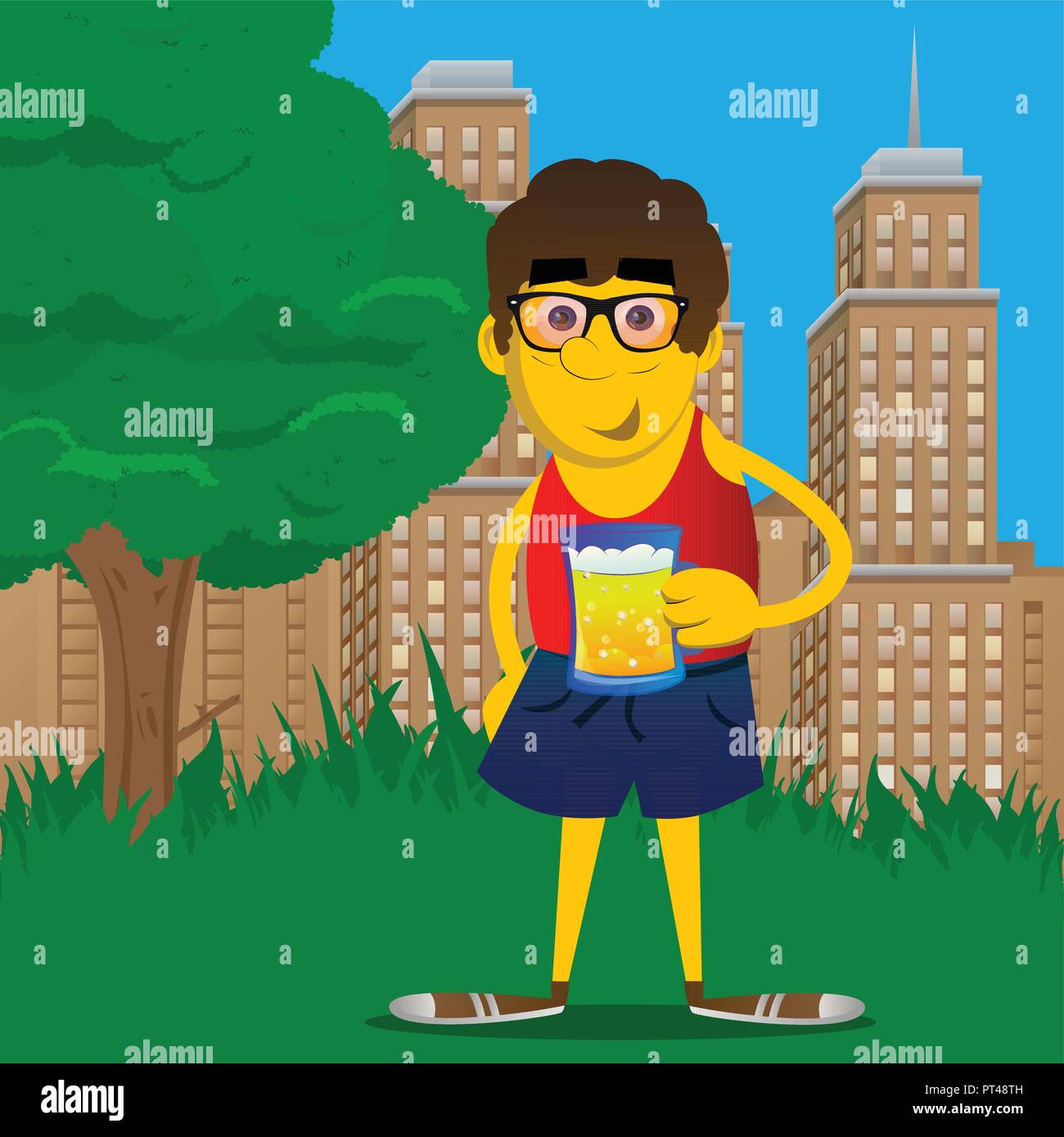 Cartoon Man Drinking Beer High Resolution Stock Photography and Images ...