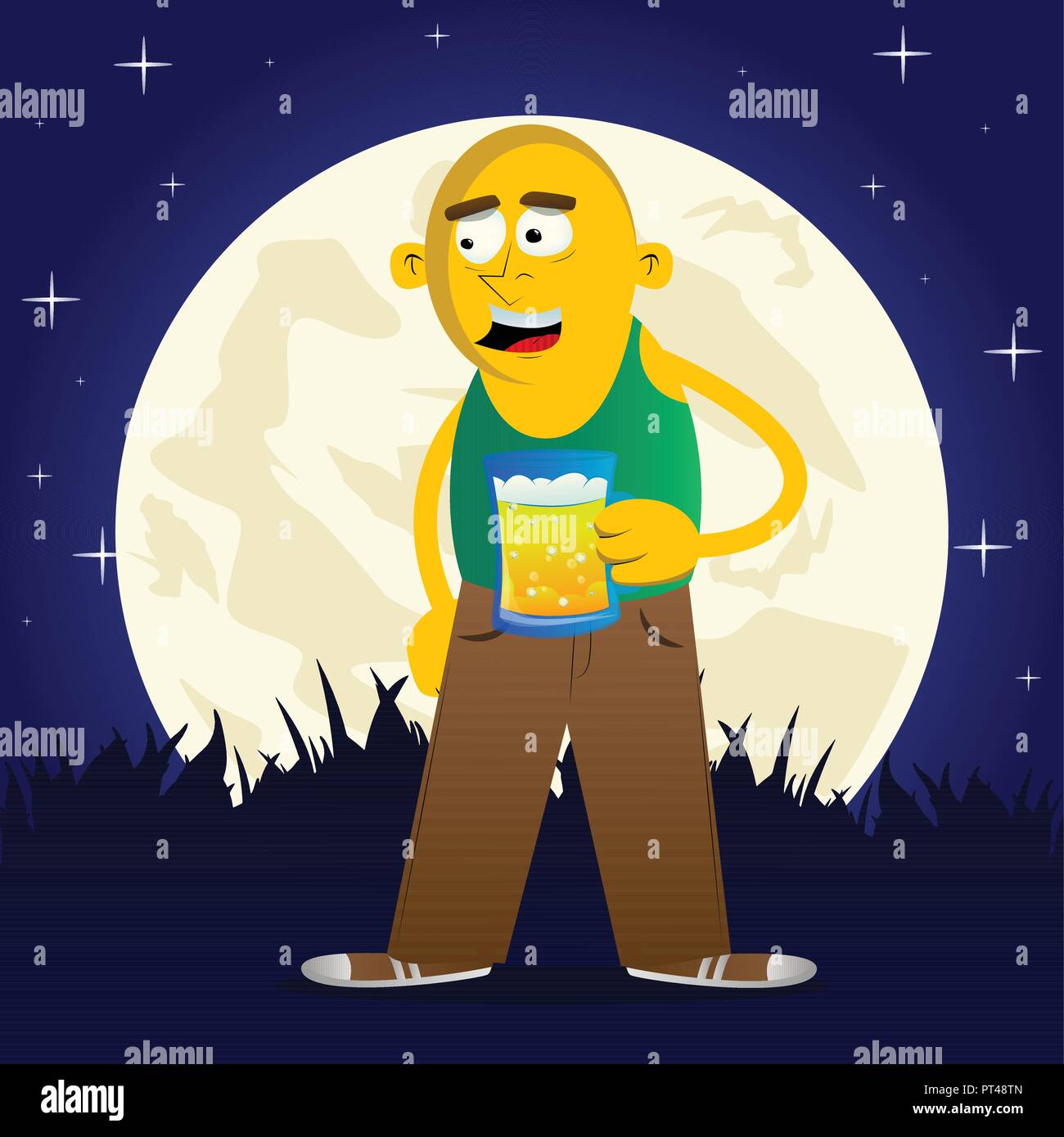 Cartoon Man Drinking Beer High Resolution Stock Photography and Images - Alamy