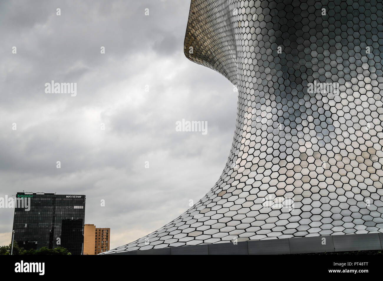 Architecture facade of Museo Soumaya in Mexico City. Cultural ...