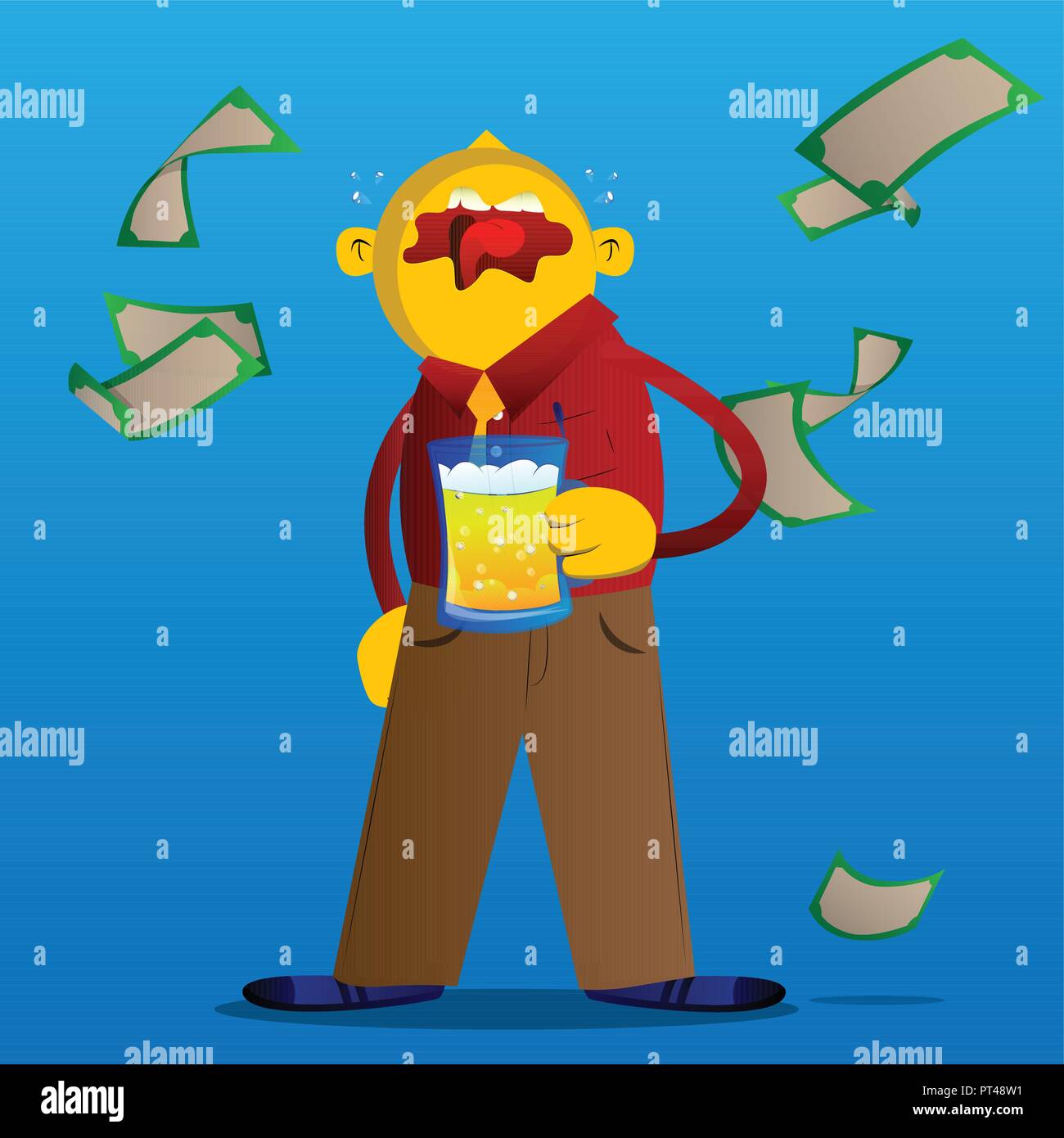 Cartoon Man Drinking Beer High Resolution Stock Photography and Images ...