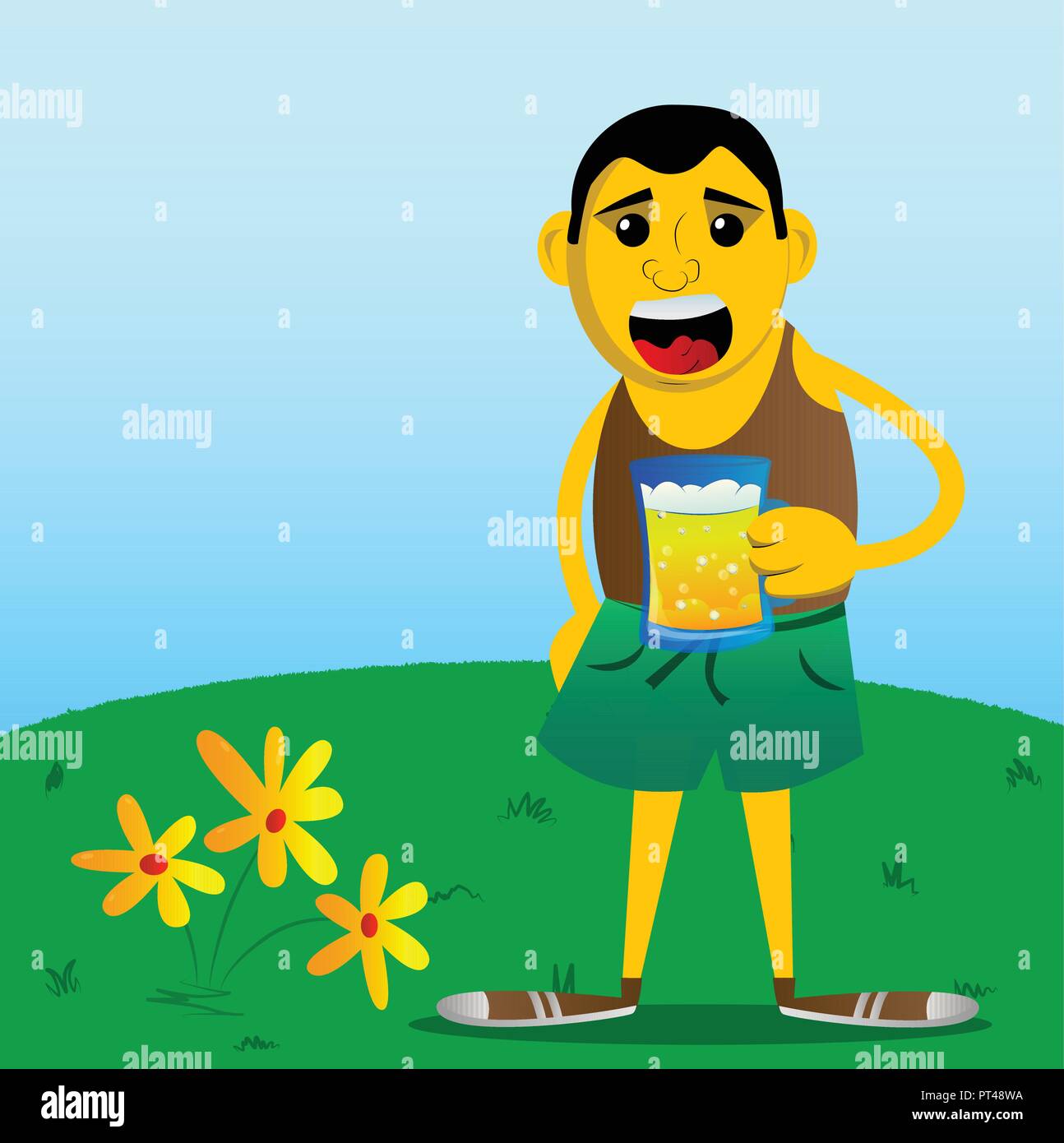 Man drinking pint of beer Stock Vector Images - Alamy