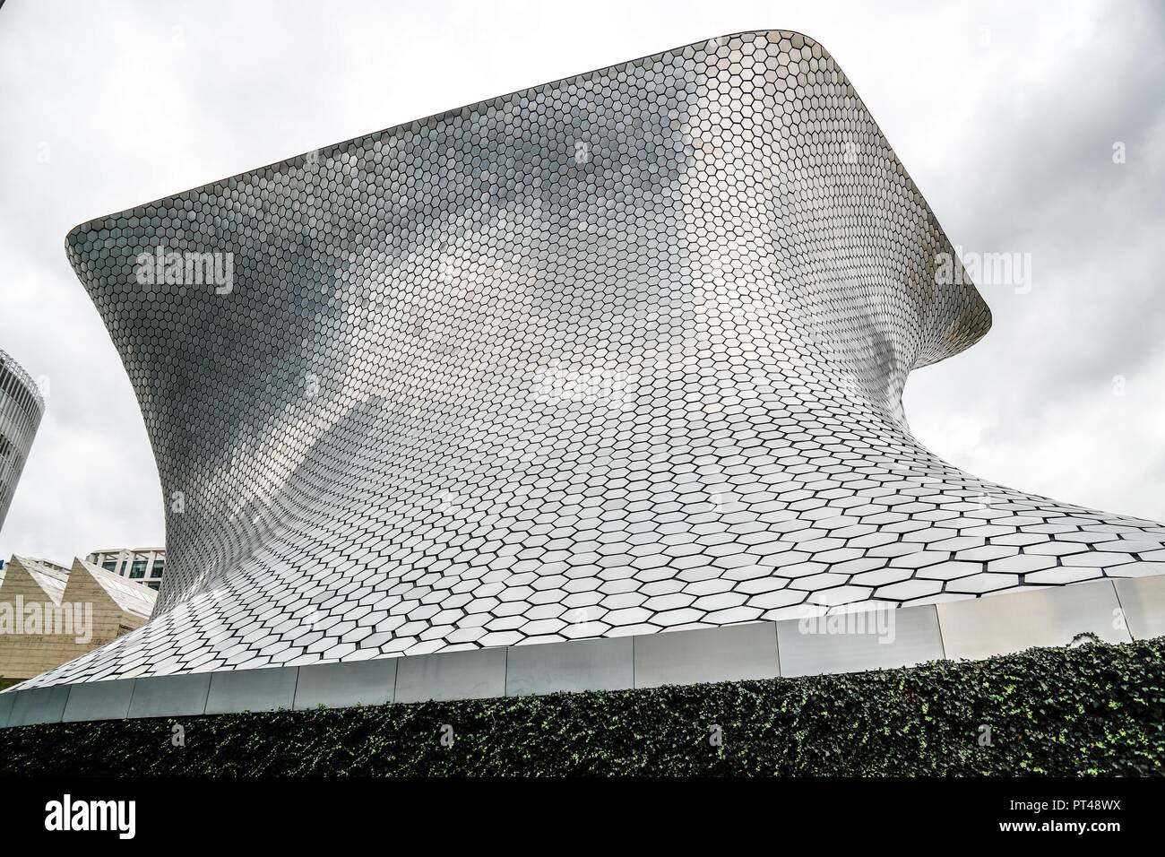 Architecture facade of Museo Soumaya in Mexico City. Cultural ...