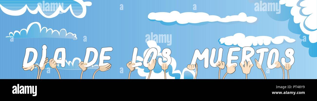 Diverse hands holding letters of the alphabet created the word Dia de ...