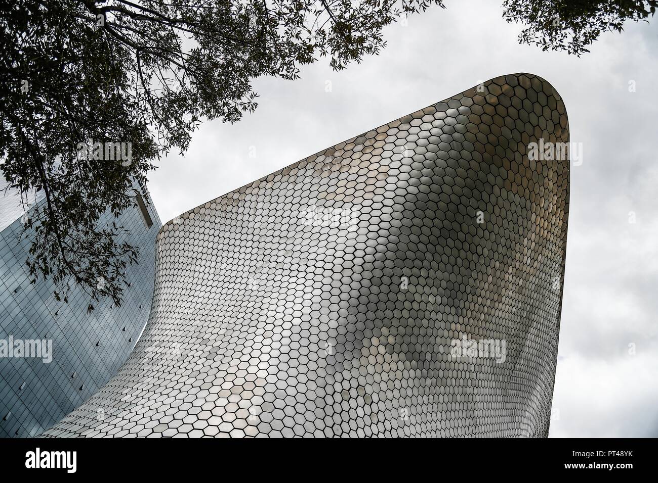 Architecture facade of Museo Soumaya in Mexico City. Cultural ...