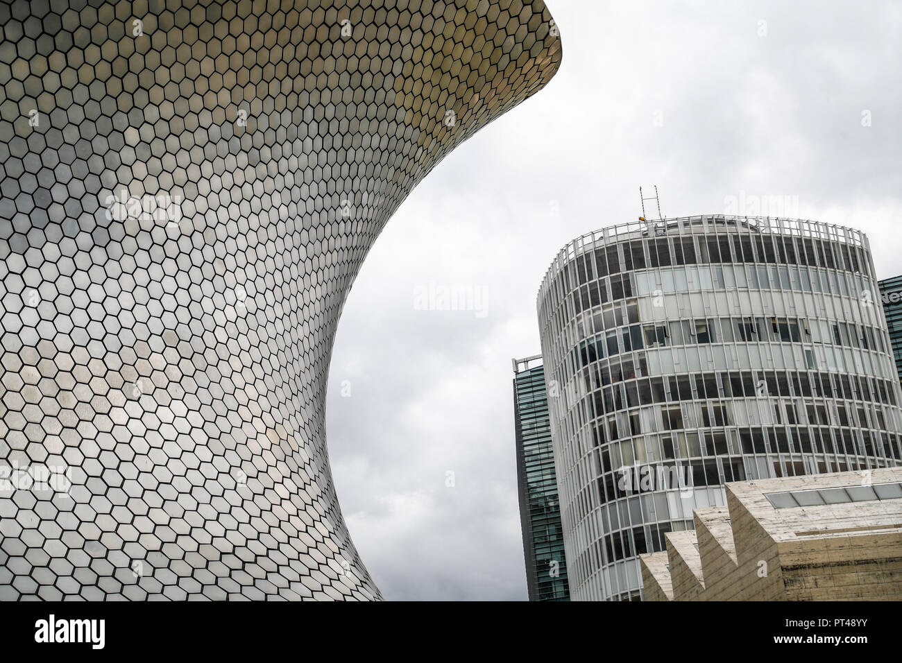 Architecture facade of Museo Soumaya in Mexico City. Cultural ...