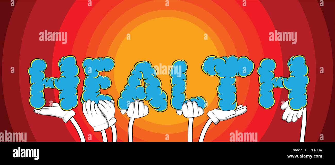 Diverse hands holding letters of the alphabet created the word Health ...