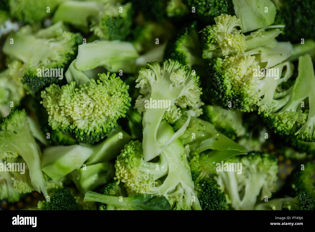 Chopped Broccoli for cooking Stock Photo - Alamy