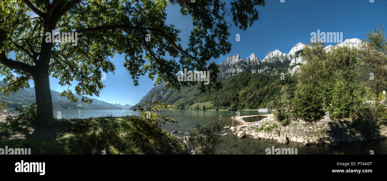 Walensee and Churfirsten in Summer, Swiss Alps Stock Photo - Alamy