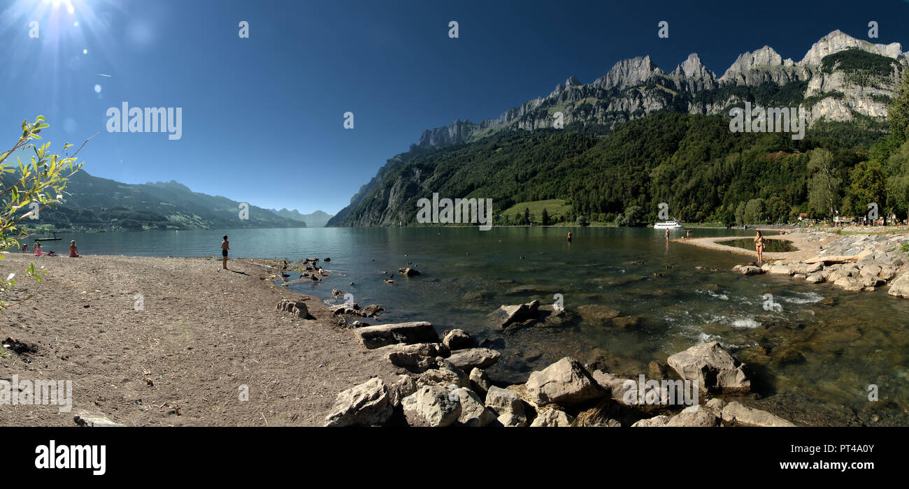 Walensee and Churfirsten in Summer, Swiss Alps Stock Photo - Alamy