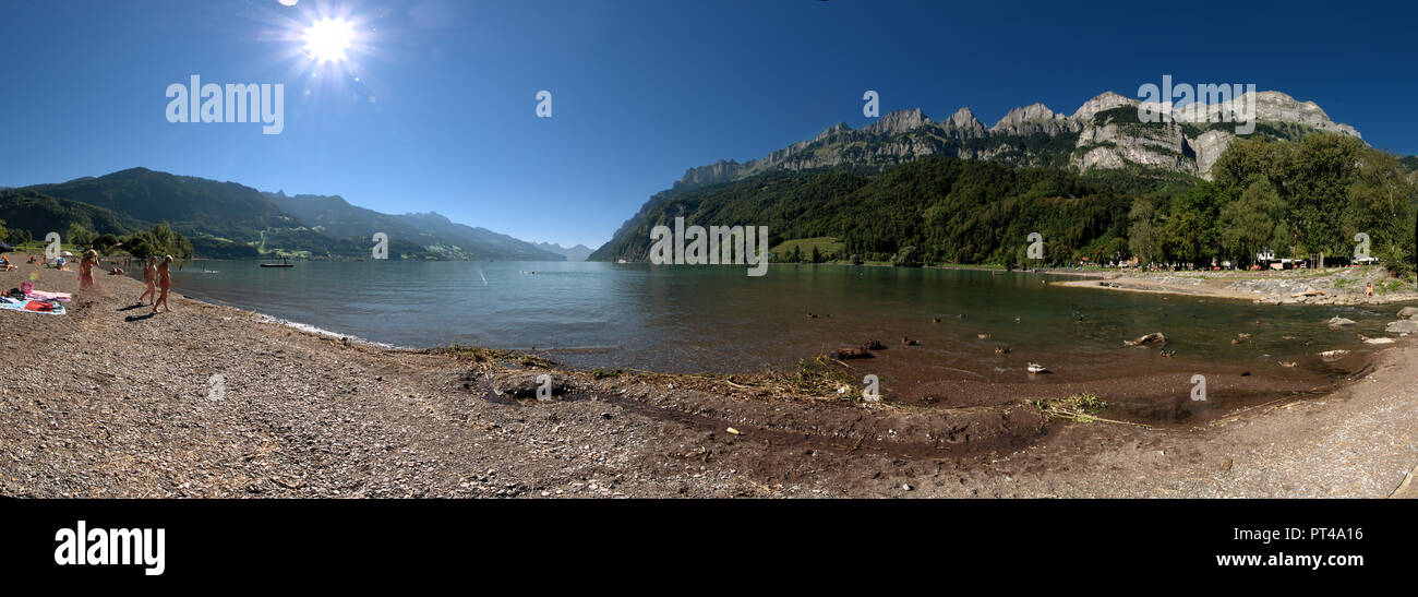 Walensee and Churfirsten in Summer, Swiss Alps Stock Photo - Alamy