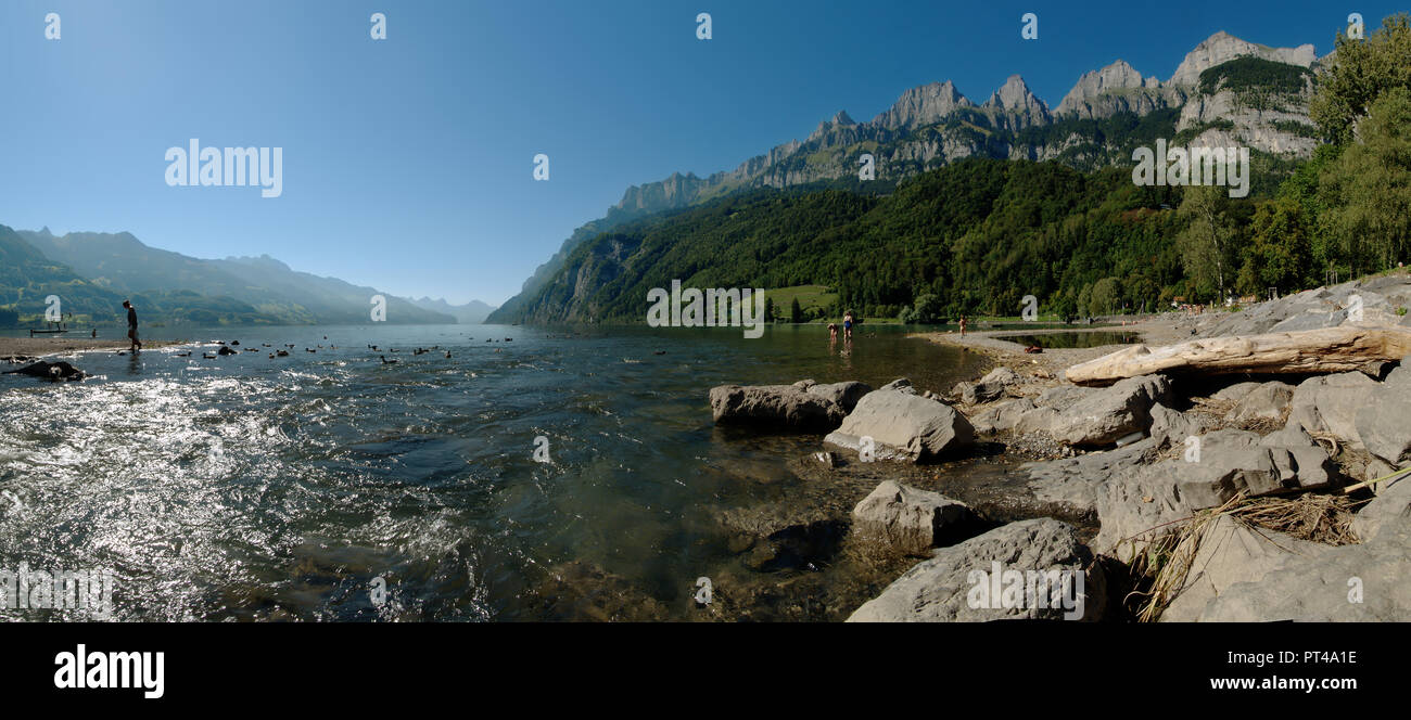 Walensee and Churfirsten in Summer, Swiss Alps Stock Photo - Alamy