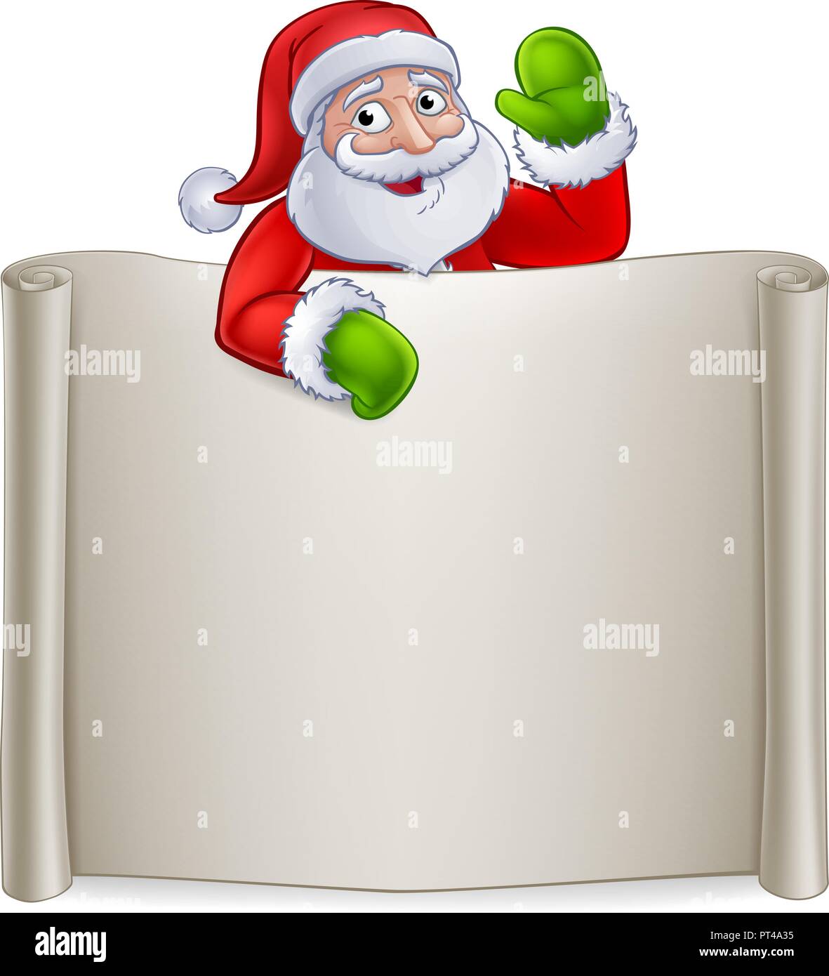 Santa Claus Christmas Cartoon Character Sign Stock Vector Image & Art ...