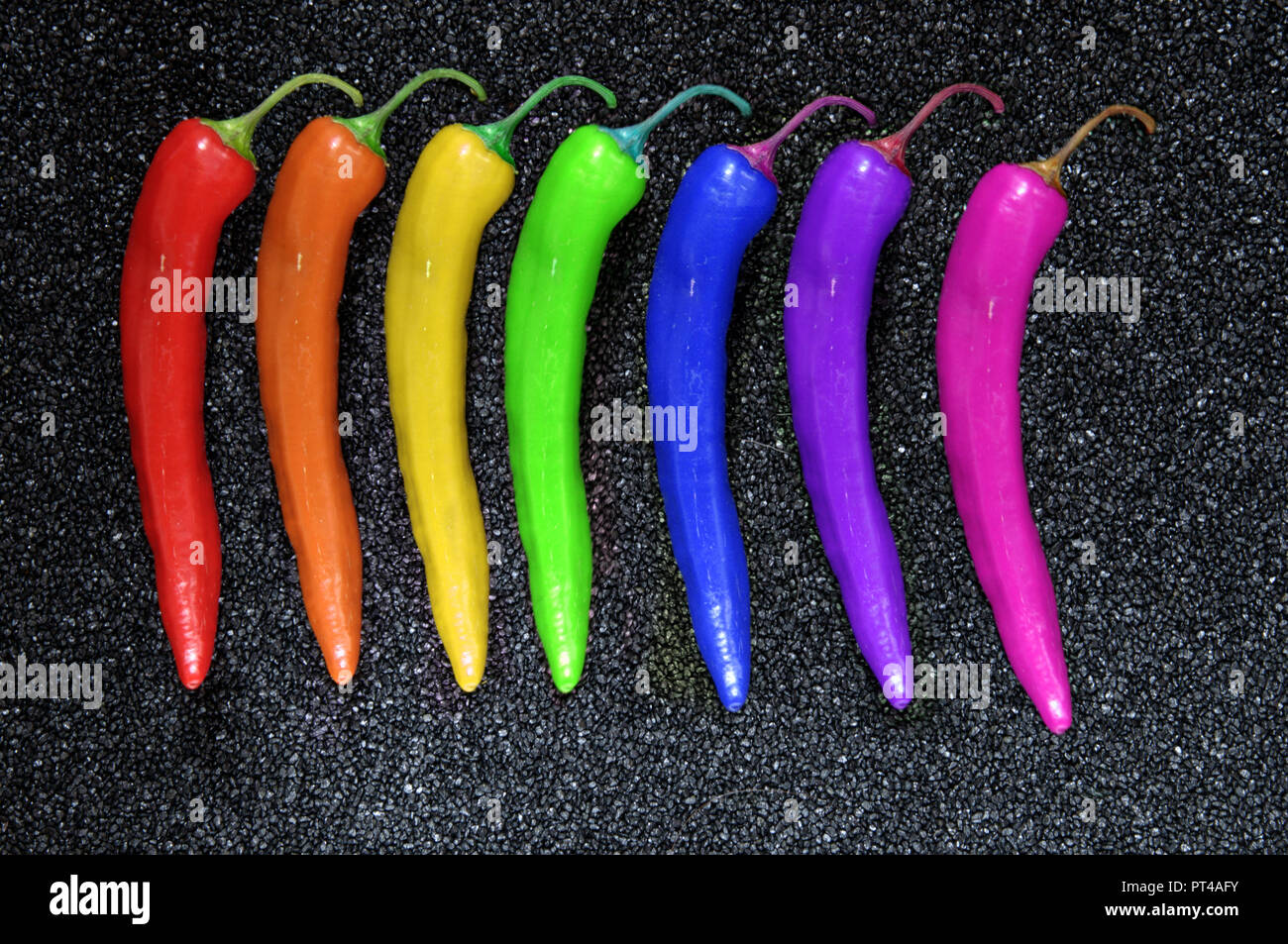 Schofield spectrum; chilli of many colours Stock Photo - Alamy