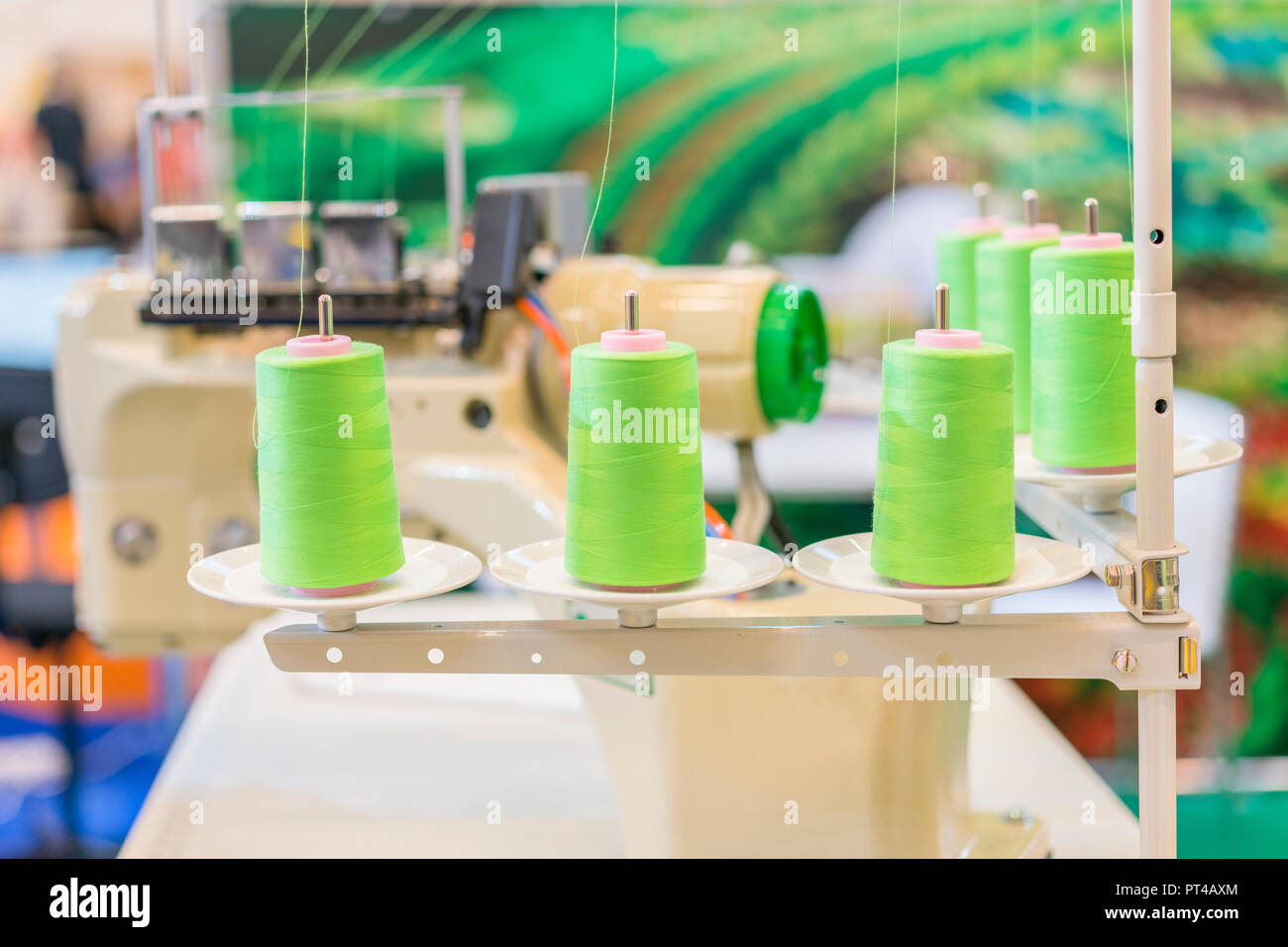 Close up of a professional typewriter for tailoring at a manufacturing ...