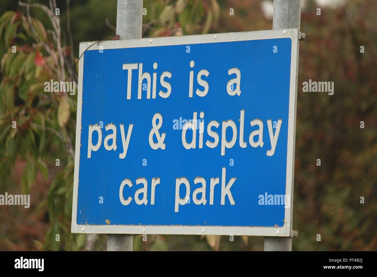This is a pay and display car park sign Stock Photo - Alamy