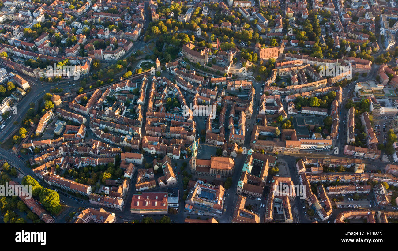 Aerial view of the Altstadt, old town, Nuremberg, Germany Stock Photo ...