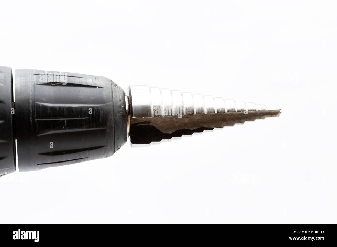 blur in the white background the rotation of a drill bit like concept ...