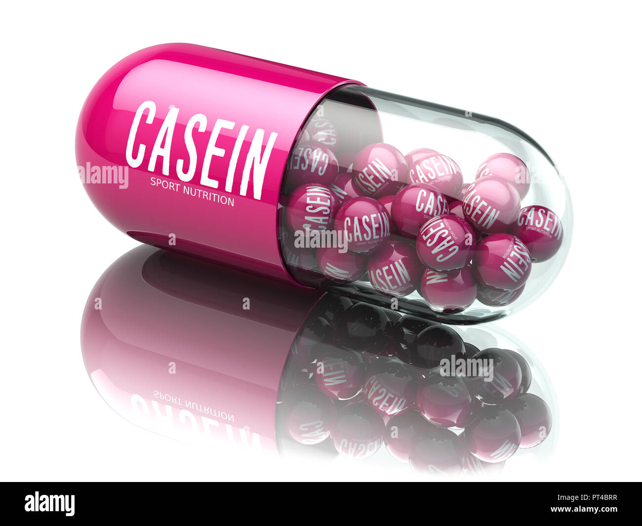 Casein capsiule isolated on white background. Sport nutrition and ...