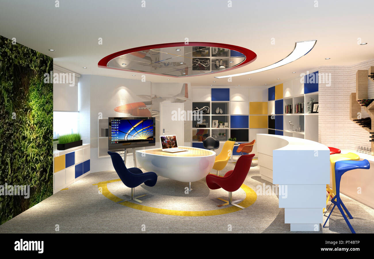 3d render working space Stock Photo - Alamy