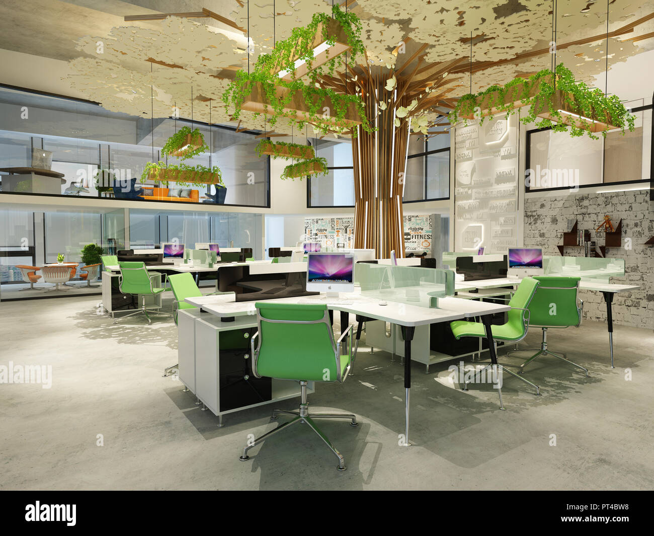 3d render working space Stock Photo - Alamy
