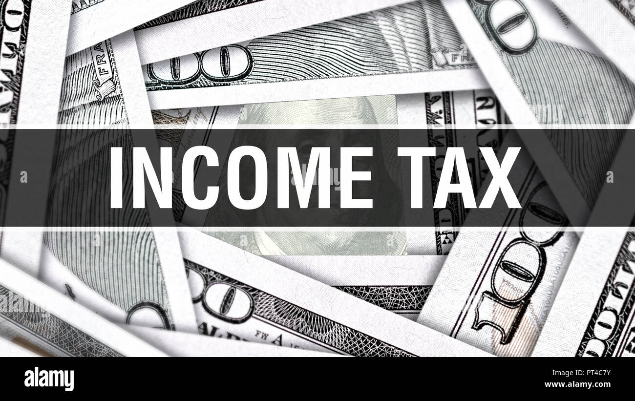 Income Tax Closeup Concept. American Dollars Cash Money,3D rendering ...