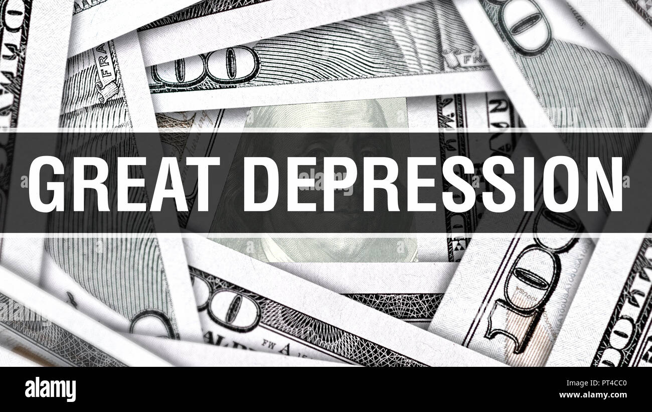 Great Depression Closeup Concept. American Dollars Cash Money,3D ...