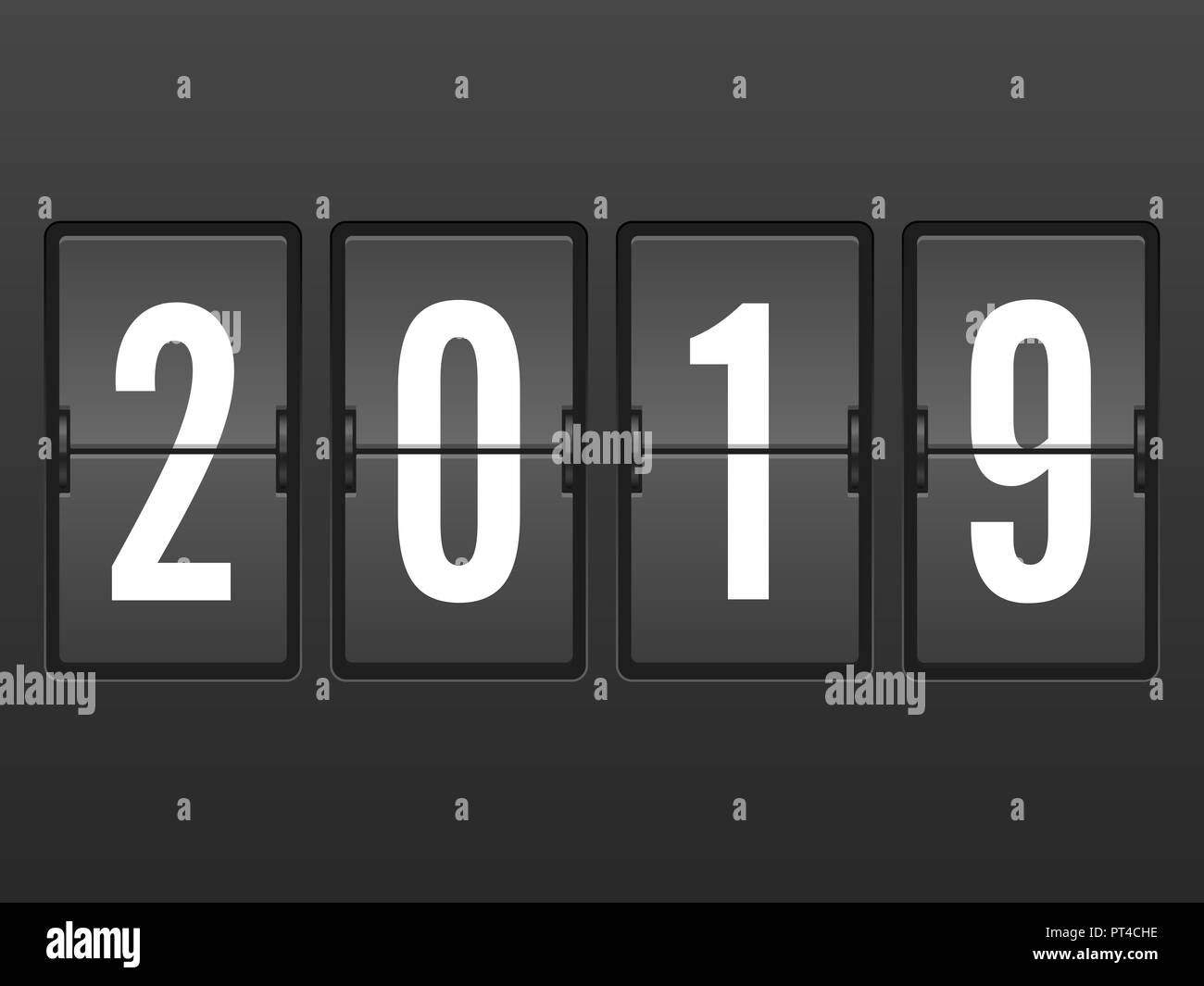 Arrivals 2019 year flip clock. Vector illustration Stock Photo - Alamy