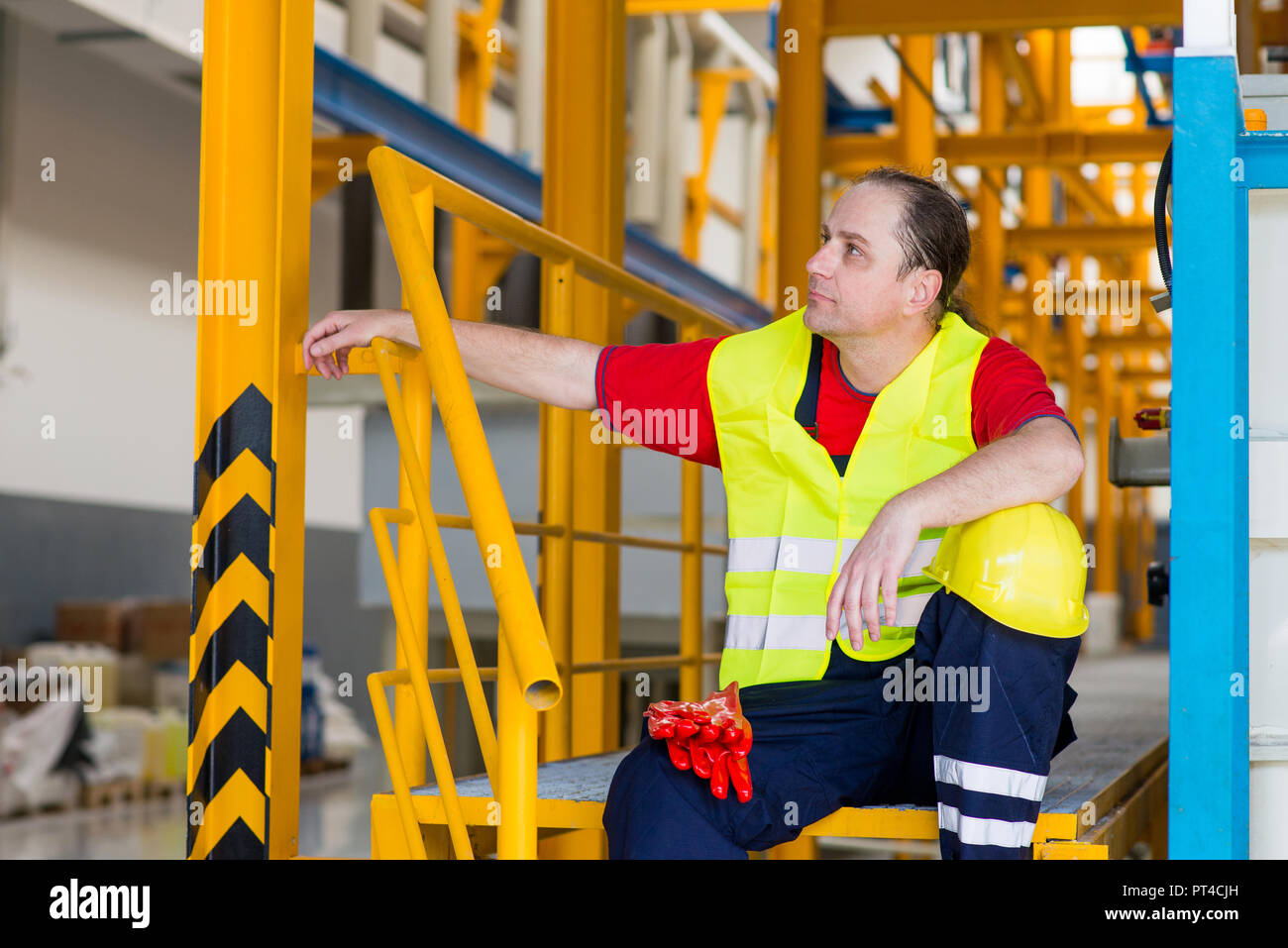 Workman resting indoors hi-res stock photography and images - Alamy