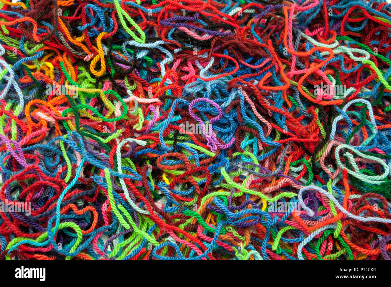 A mix of colorful and unusual yarns showing their variety and textures ...