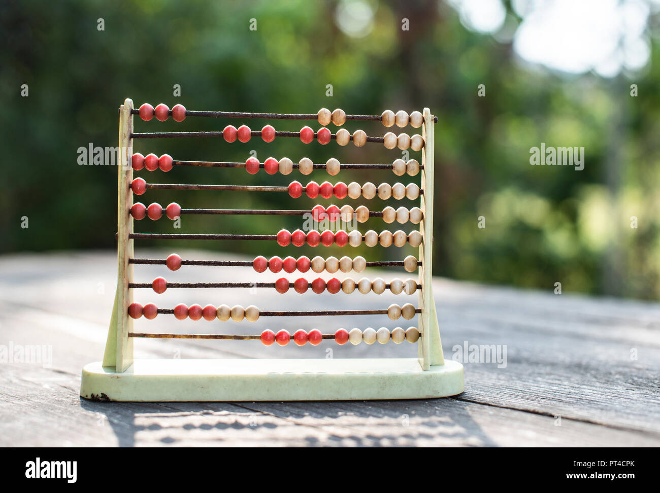 Vintage abacus. Backlight Stock Photo - Alamy