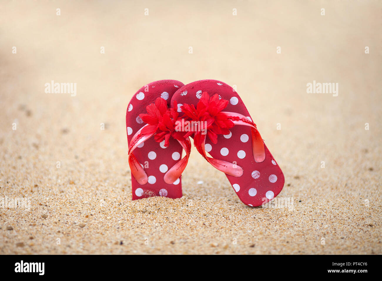 red sandals in a beach Stock Photo - Alamy