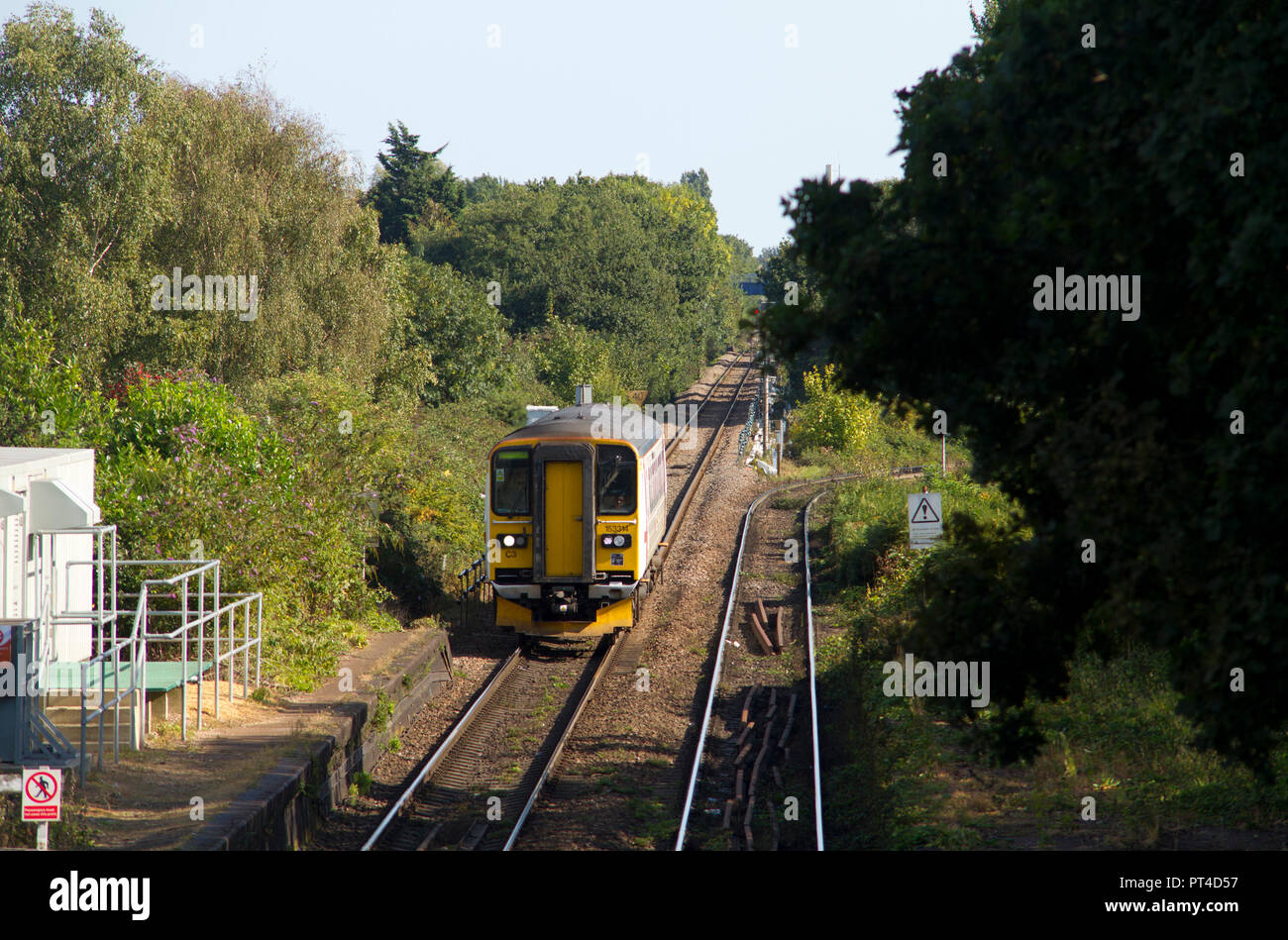 A single carriage class 153 diesel multiple unit number 153314 working ...