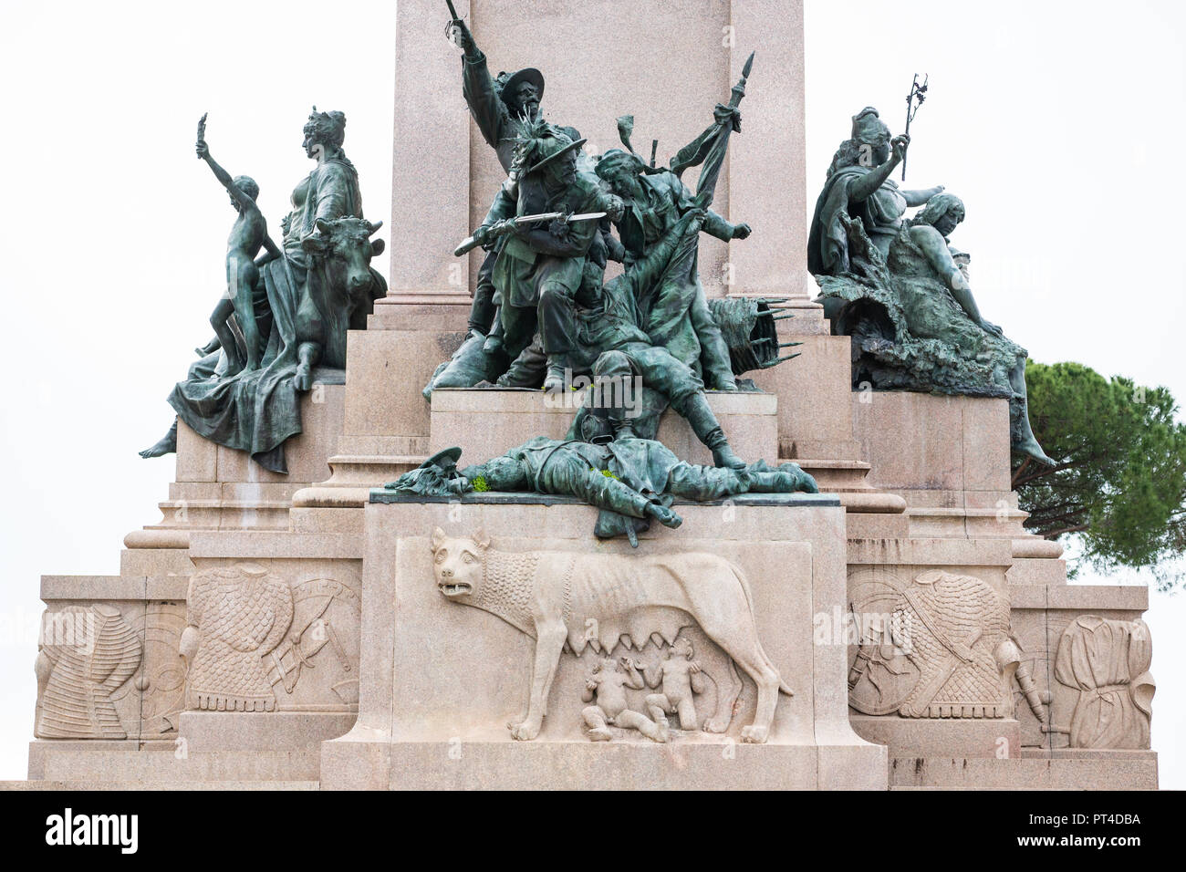 Lower part of monument dedicated to Giuseppe Garibaldi located on the ...