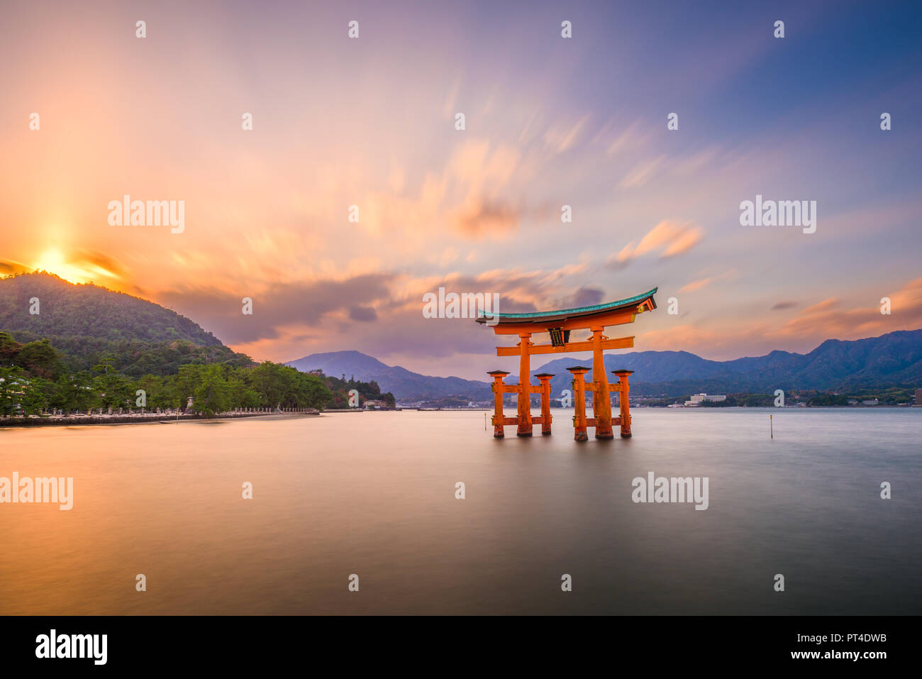 Miyajima, Hiroshima, Japan at Itsukushima Shrine's floating gate after ...