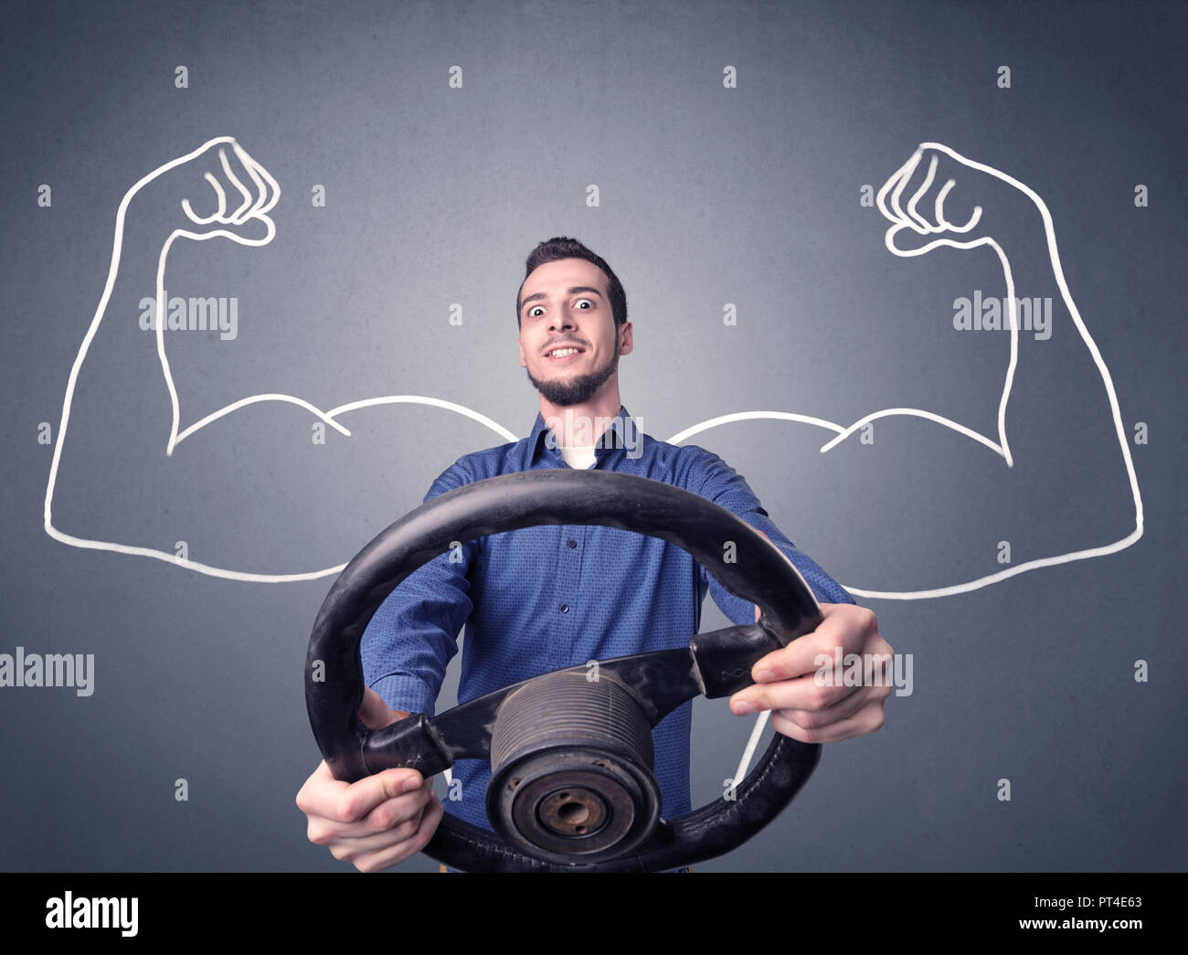 Caricature funny man driving car hi-res stock photography and images ...