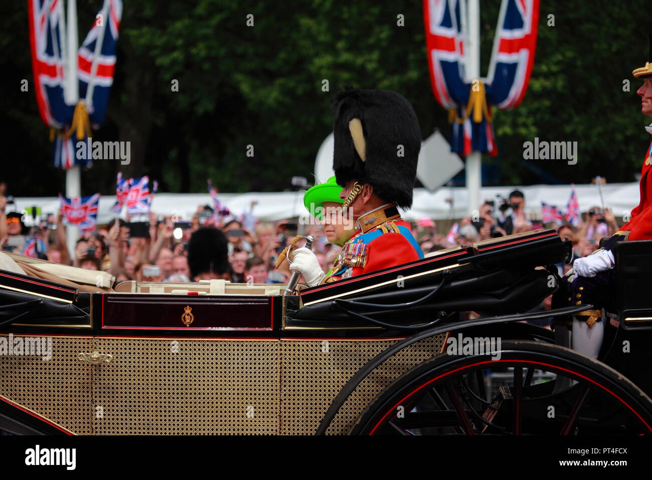 Trooping the Colour parade 2016 in London, UK. Queen's 90th birthday ...