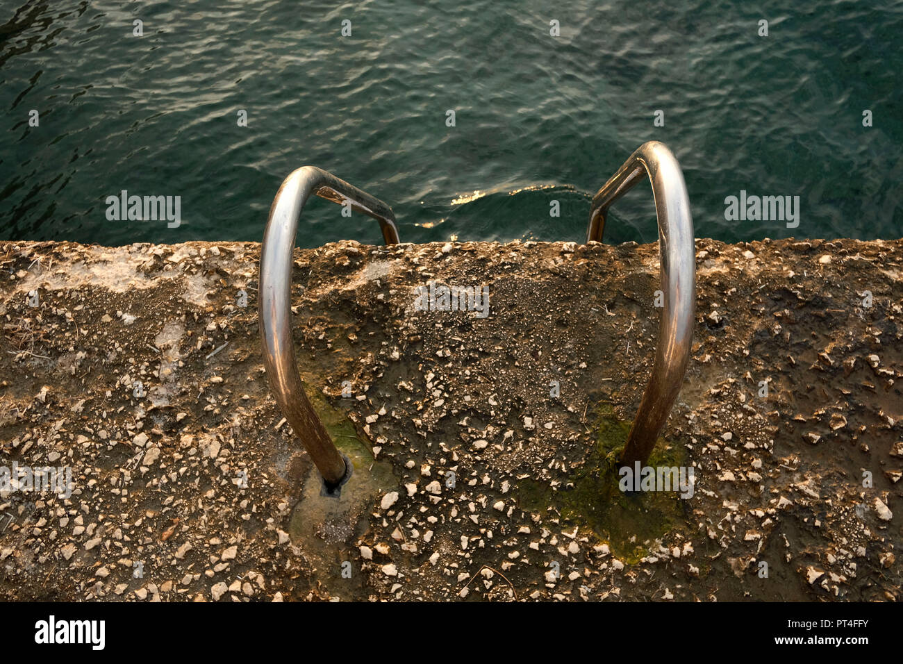 Europe, Greece, Corfu, ladder, entrance to the sea Stock Photo - Alamy