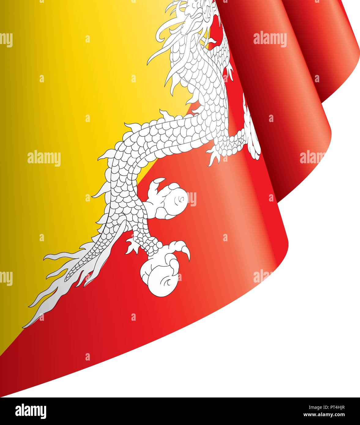 Bhutan flag, vector illustration on a white background Stock Vector ...