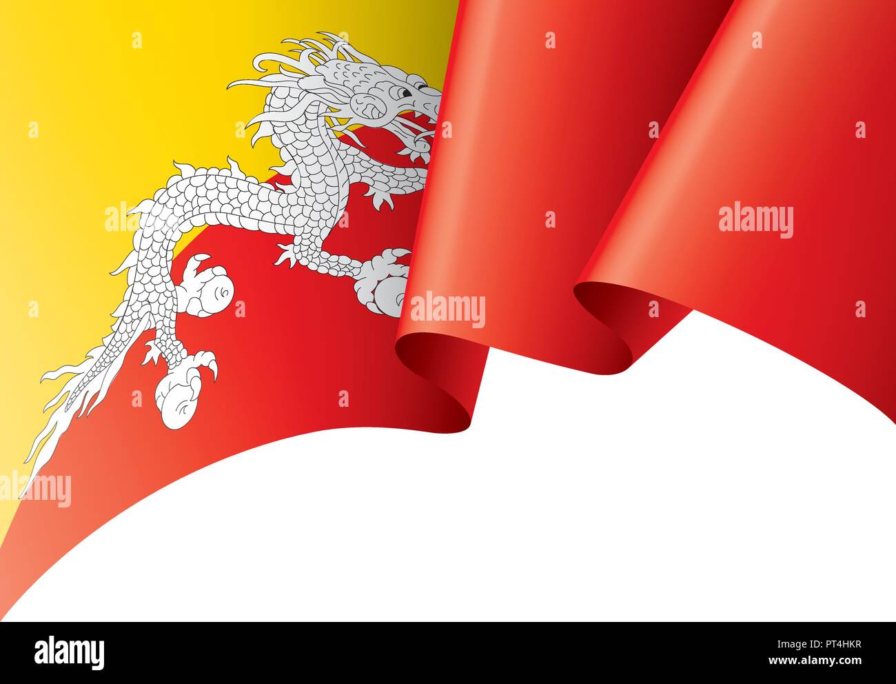 Bhutan flag, vector illustration on a white background Stock Vector ...