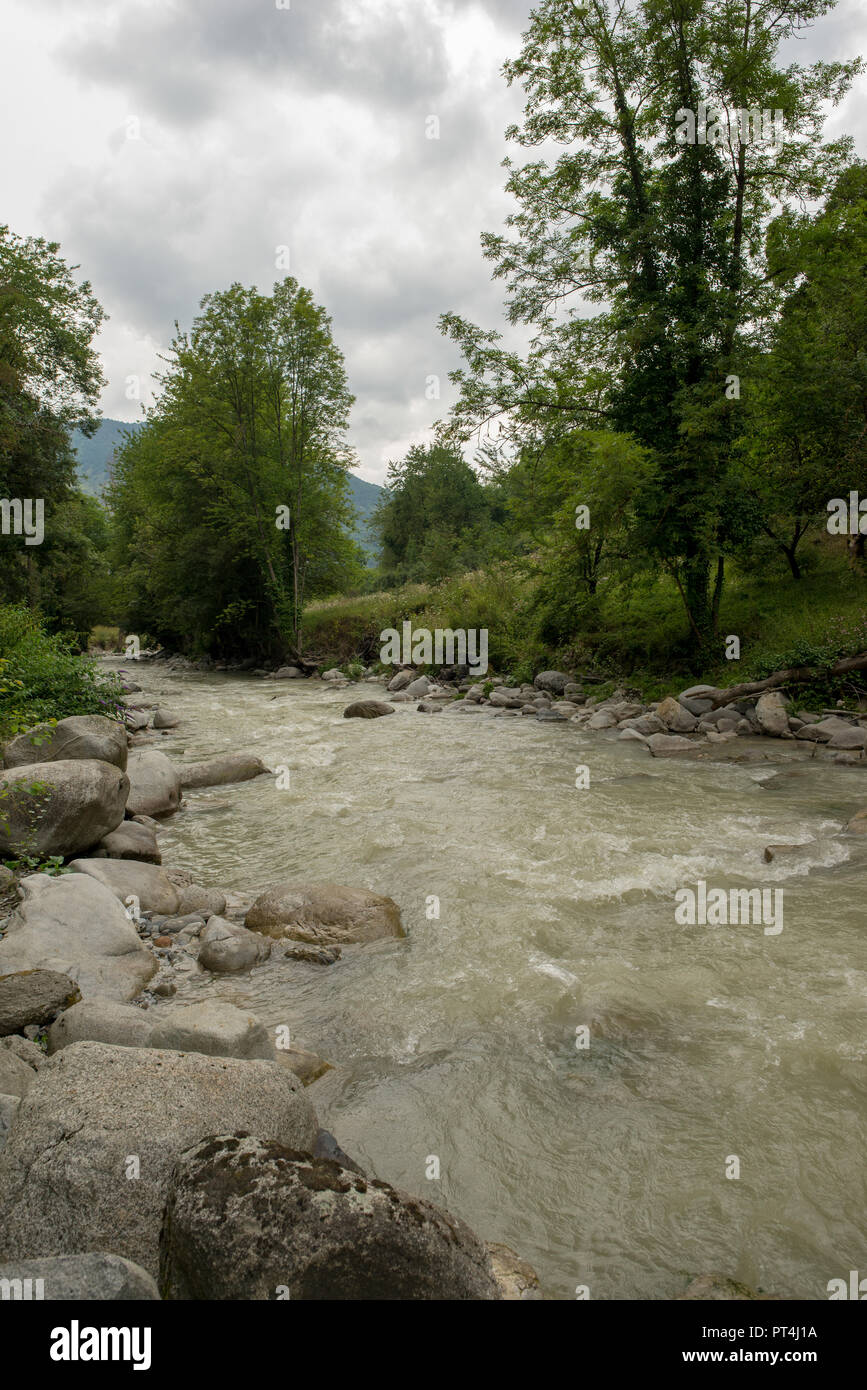 River in the valley of aran next to vielha, Spain Stock Photo - Alamy