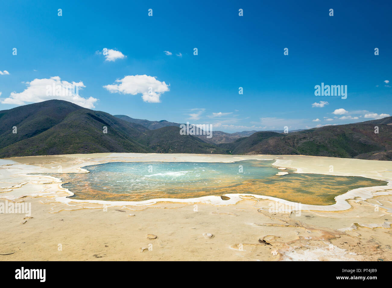 Mineral spring pool at Hierve el Agua in Oaxaca, Mexico Stock Photo - Alamy
