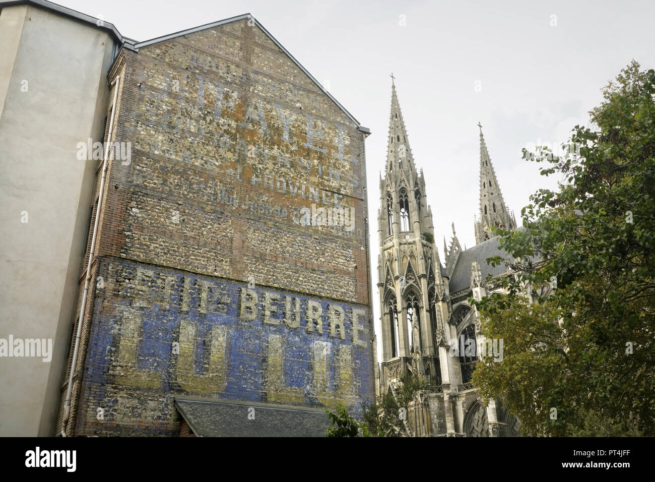 Old painted advertising sign for Lu-Lu Petit Beurre shortbread biscuits ...