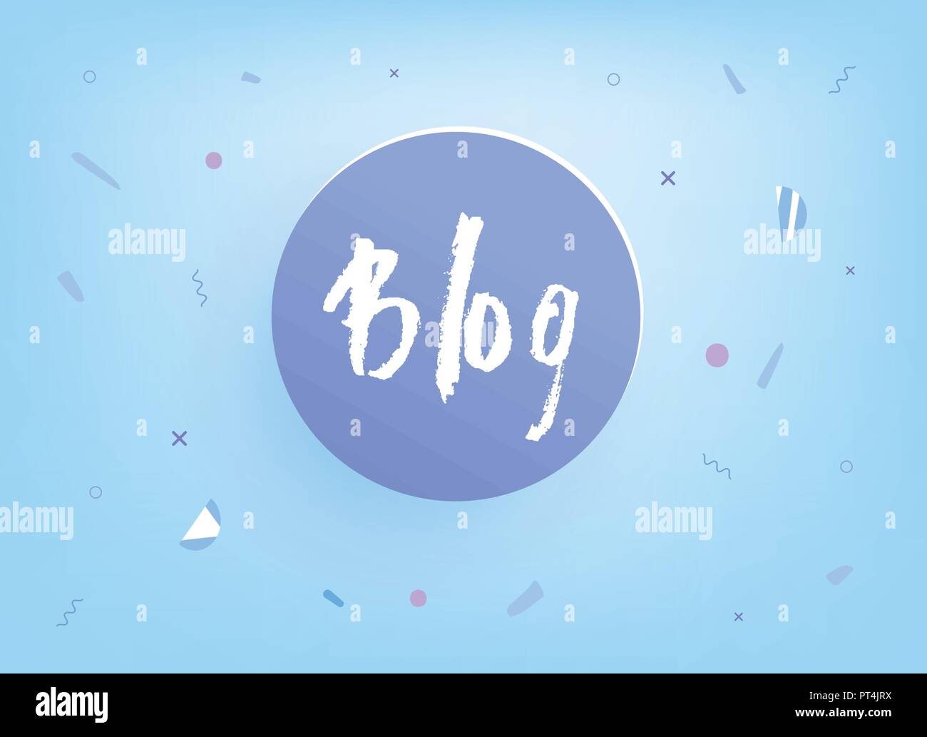 Vector Blog text. Hand lettering phrase for social media networks with ...