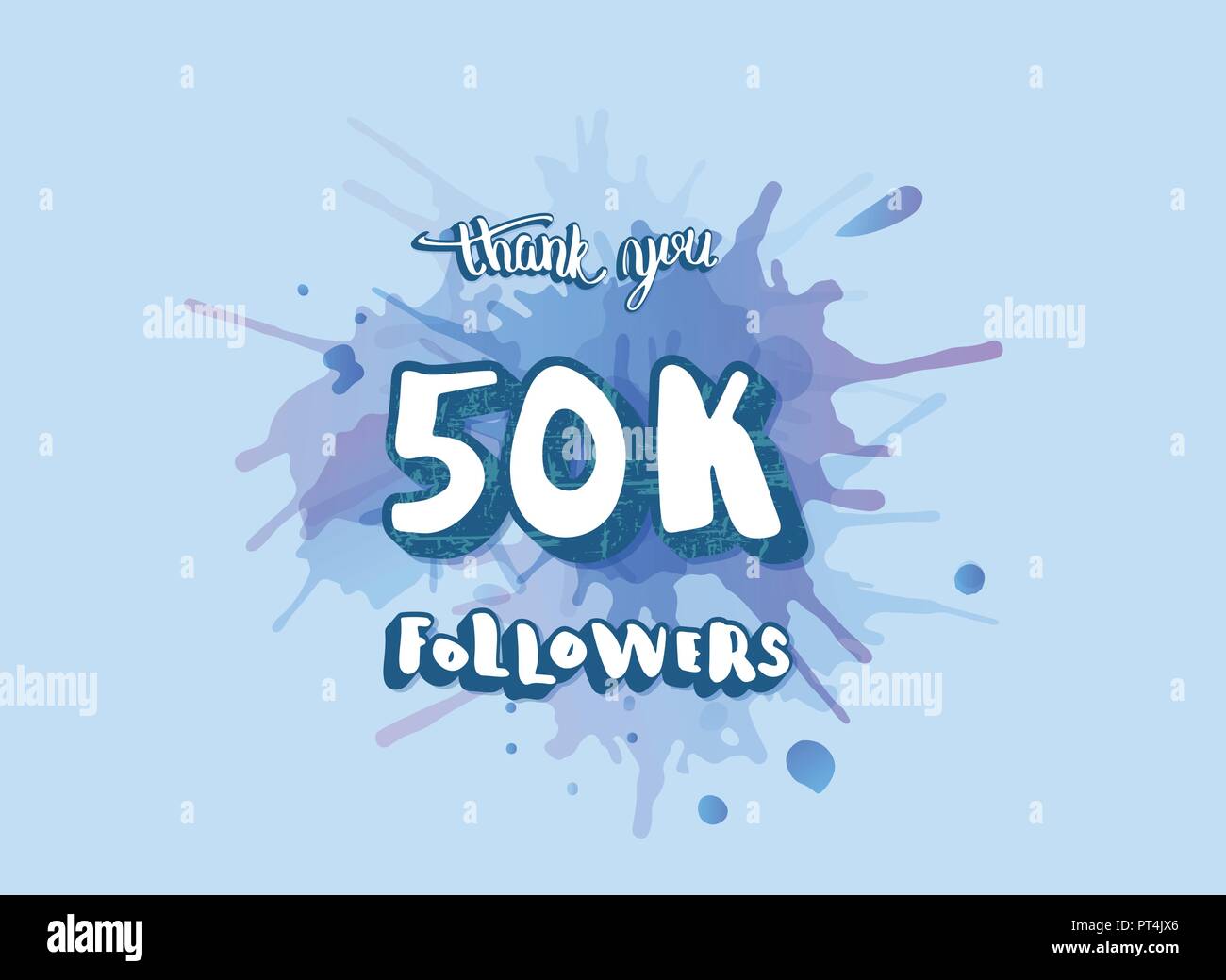 Vector 50k followers thank you social media template. Banner for ...